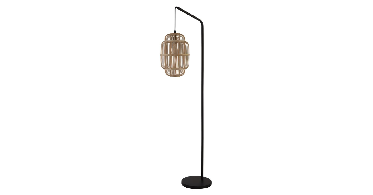 Searchlight Java - lampadaire - 28 x 160 cm - noir et marron clair ...