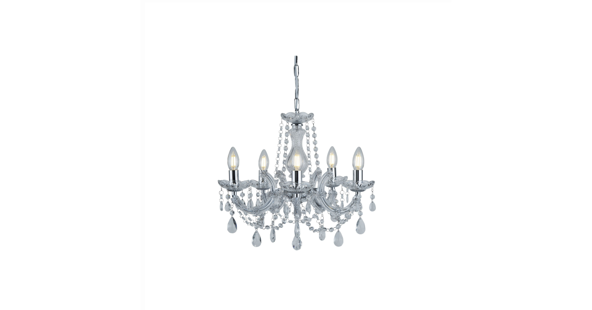 Searchlight Marie Therese - lustre - Ø 48 x 90 cm - chrome | Roi Du ...