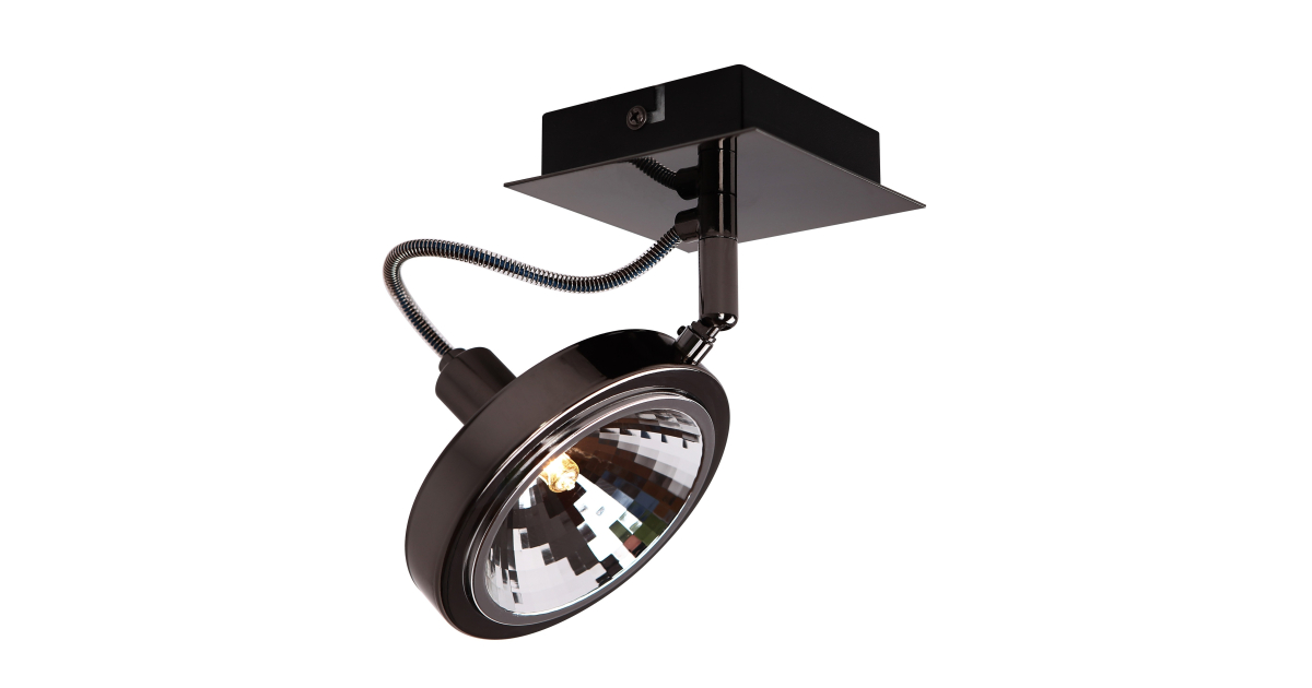 Maxlight Reflex - spot en saillie 1L - 10 x 10 x 20 cm - noir et chrome ...